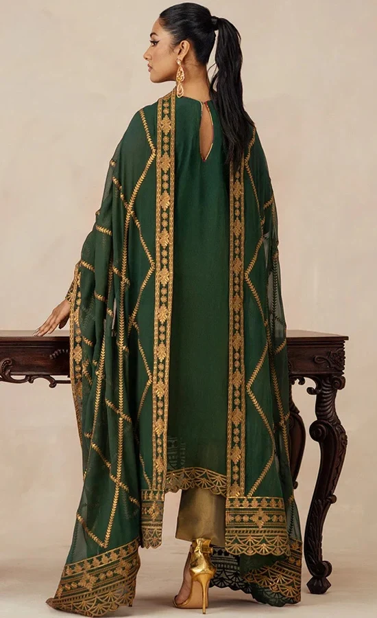 Green Color Punjabi Suit - Buy Now in USA - Shadi Dress